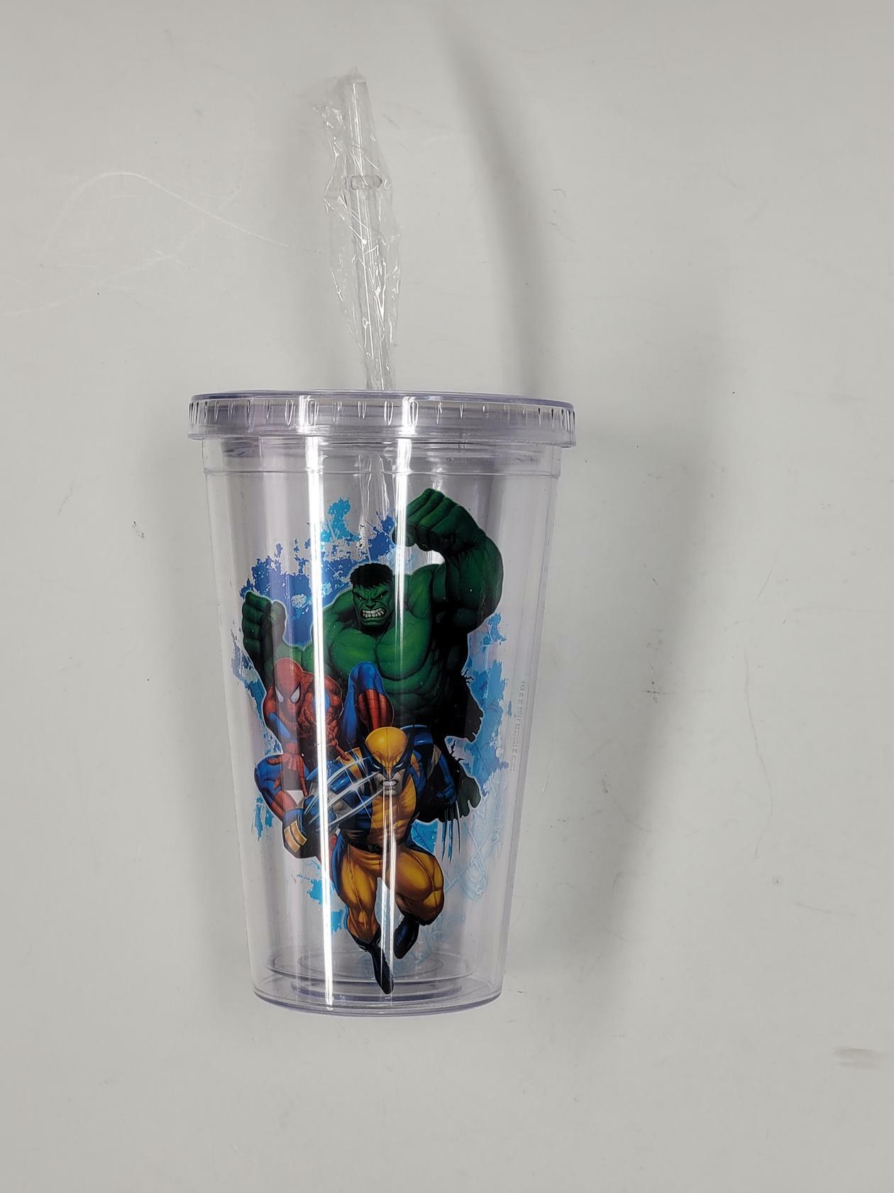 Marvel Comics Heroes Collage 18 oz Acrylic Travel Cup With Lid and ...