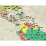 24" x 36" Smithsonian Journeys Tan Ocean World Wall Map - Laminated ...