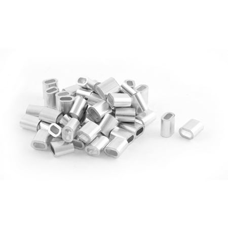 50pcs Oval Aluminum Sleeves Clamps for 2mm Wire Rope Swage Clip ...