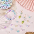 280Pcs 7 Colors Iridescent Plating Acrylic Beads Flower Gradient Color ...