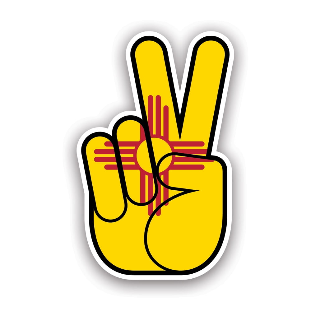 New Mexico State Shaped Peace Sign Sticker Decal - Self Adhesive Vinyl ...