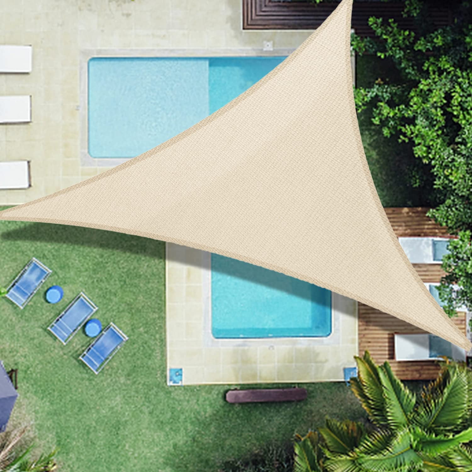Sun Shade Sails Canopy Triangle 185GSM Waterproof Shade Sail UV Block ...