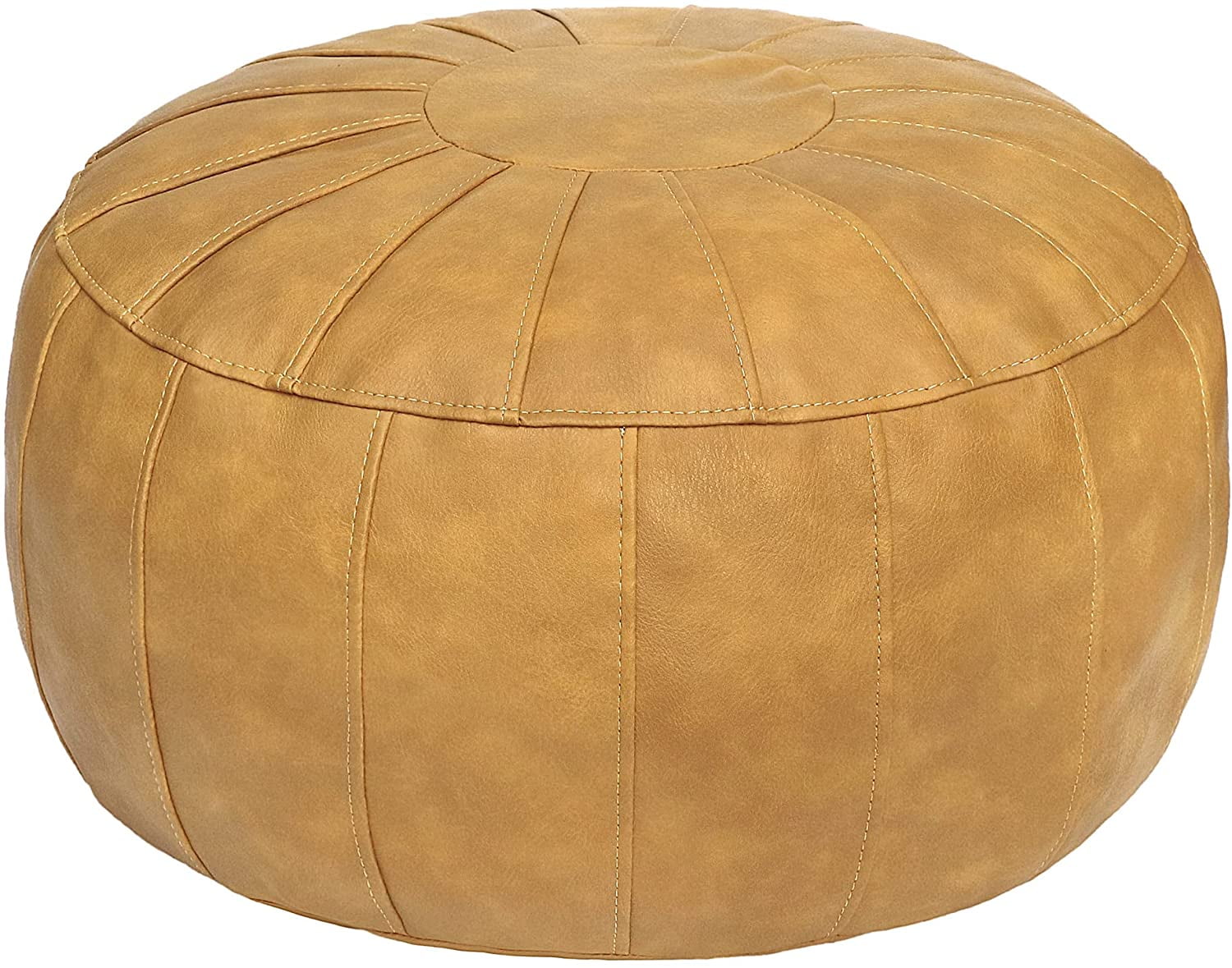 Thgonwid 21.7*13.7 inch Vegan Leather Pouf, Yellow - Walmart.com