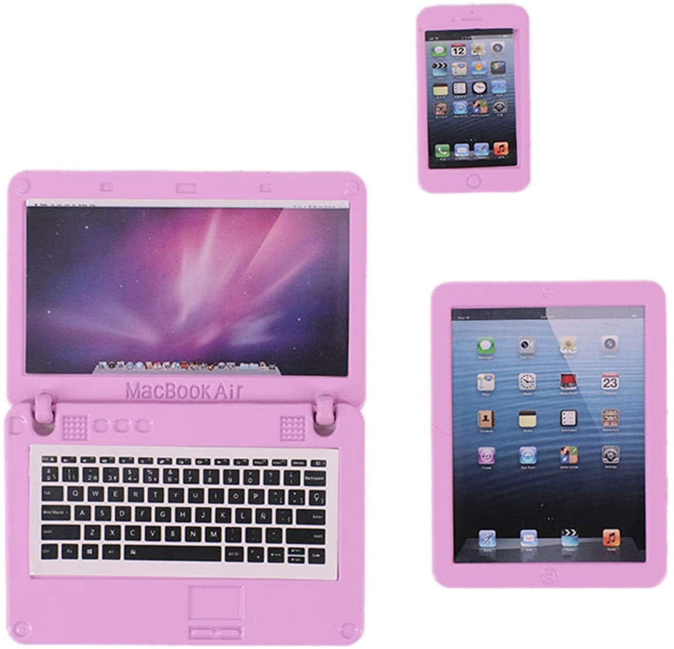 3 Pack Doll Laptop Phone Pad Mini Doll Playset for American 18 Inch ...