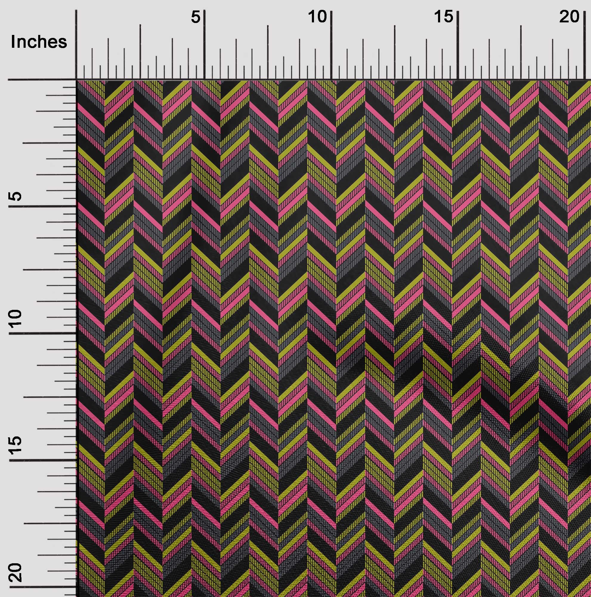 oneOone Cotton Silk Fabric Herringbone Geometric Print Fabric By The ...
