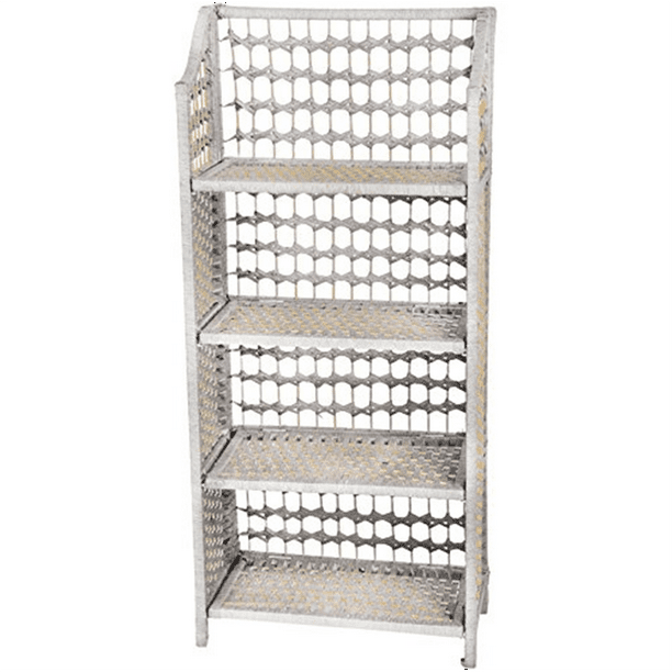Oriental Furniture Natural Fiber Shelving Unit, 4 Shelf, white color ...