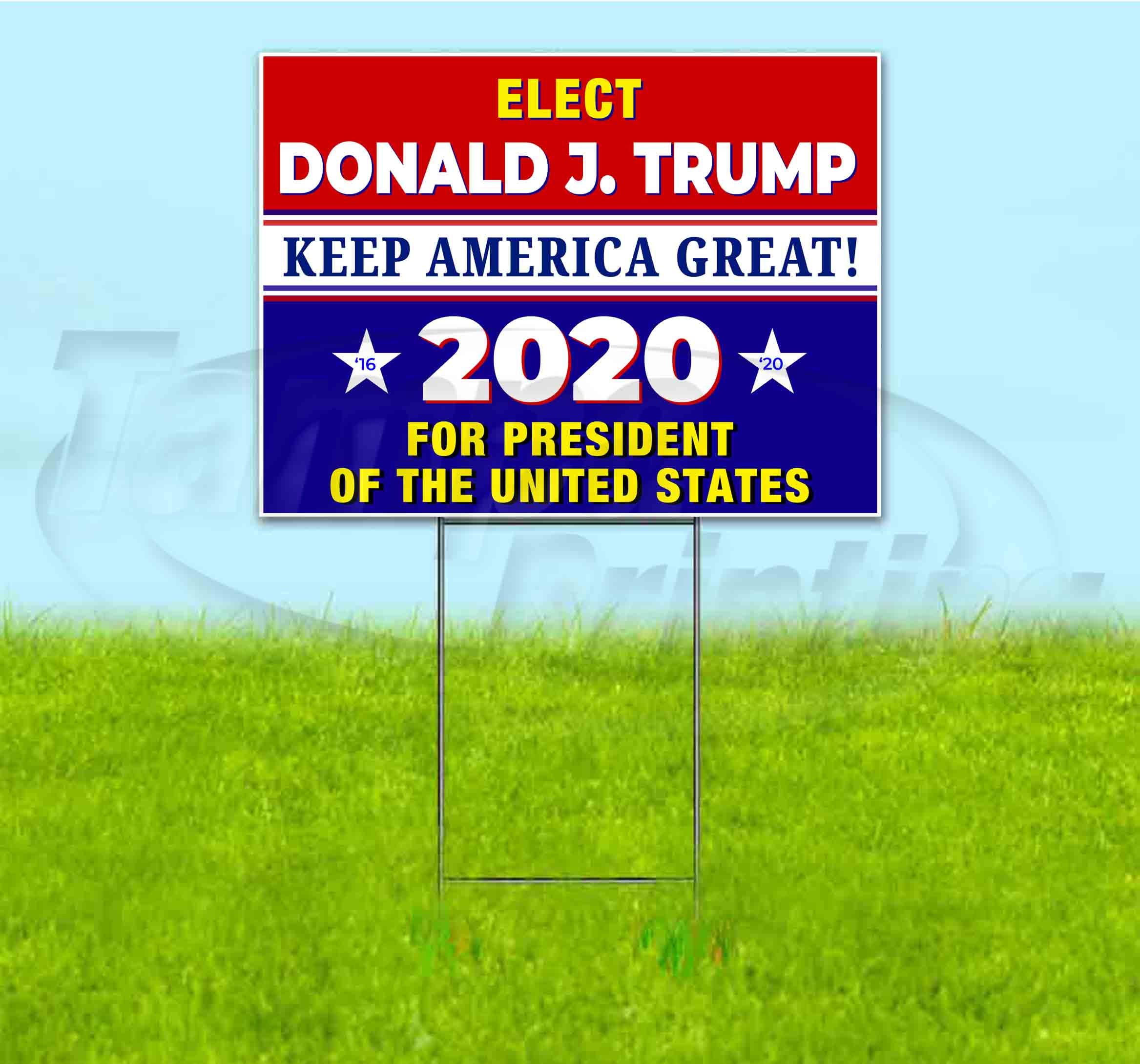 Elect Trump Keep America Great 2020 (18" x 24") Yard Sign, Includes ...
