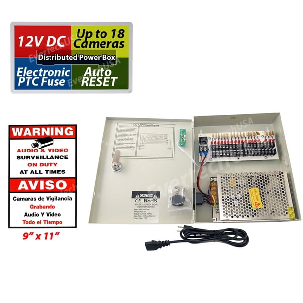 Evertech 16 Channel Power Supply Distribution Box 12V DC for CCTV ...