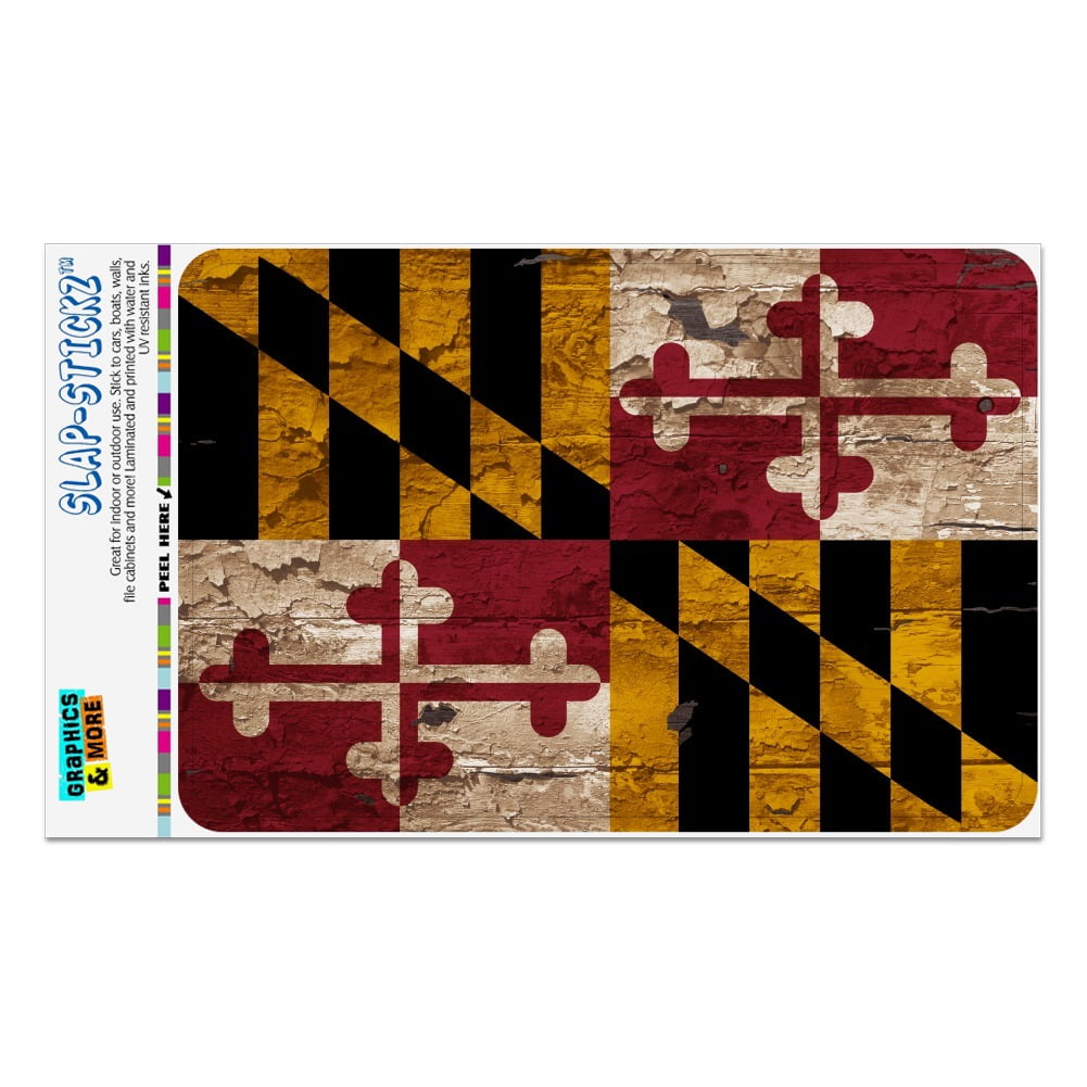 Rustic Distressed Maryland State Flag Home Business Office Sign ...