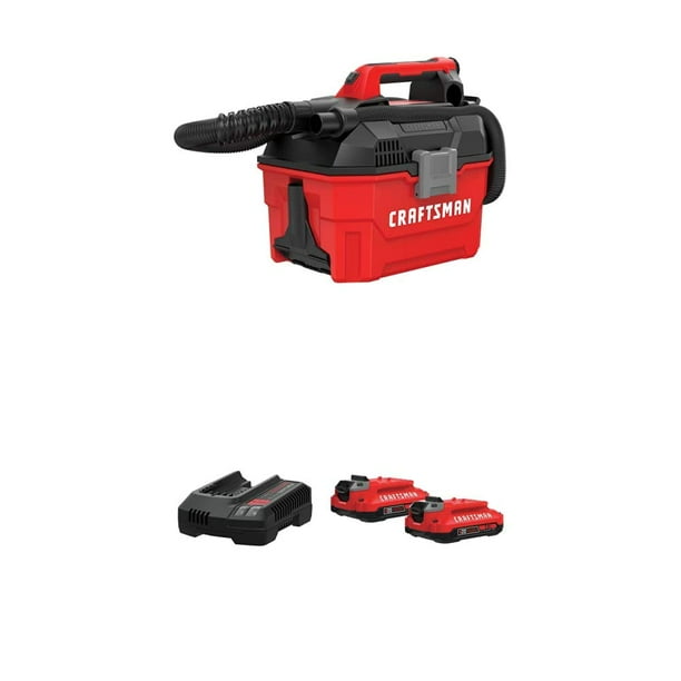 CRAFTSMAN V20 Cordless Shop Vac, 2 Gallon, Wet/Dry with Battery ...