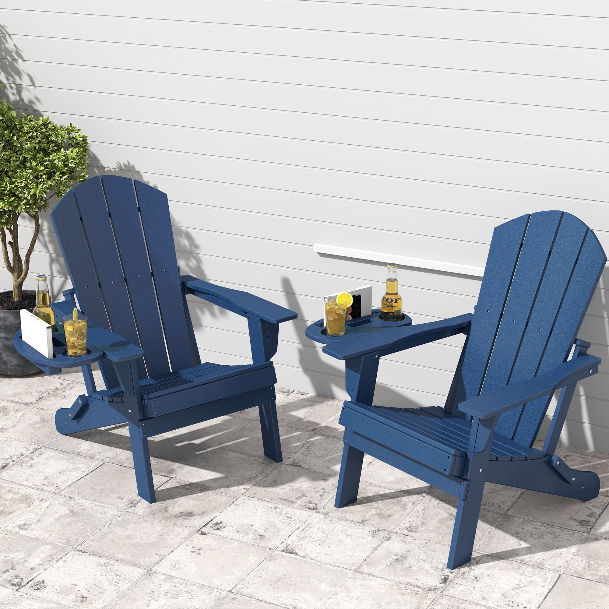 Click here for Foowin Folding Hdpe Adirondack Chairs Set Of 2  Bl... prices
