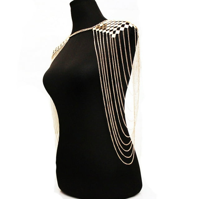 Body Chain for Women Bohemian Tassels Shoulder Chain Necklace Jewelry ...