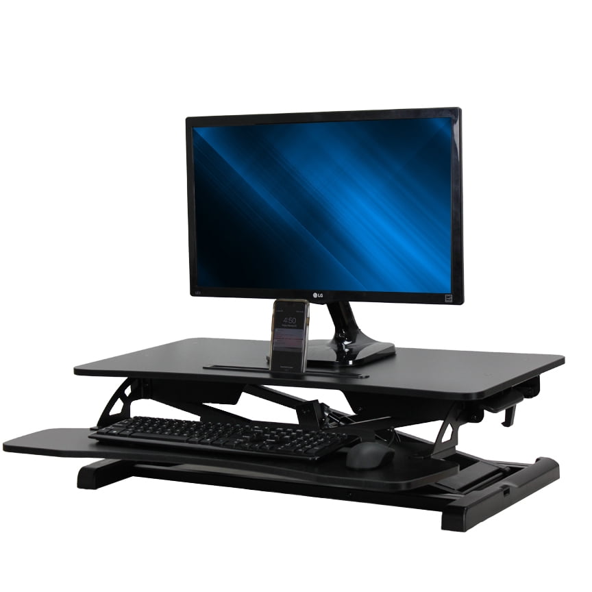 NavePoint Height Adjustable Sit-Standing Ergonomic Desk and Monitor ...