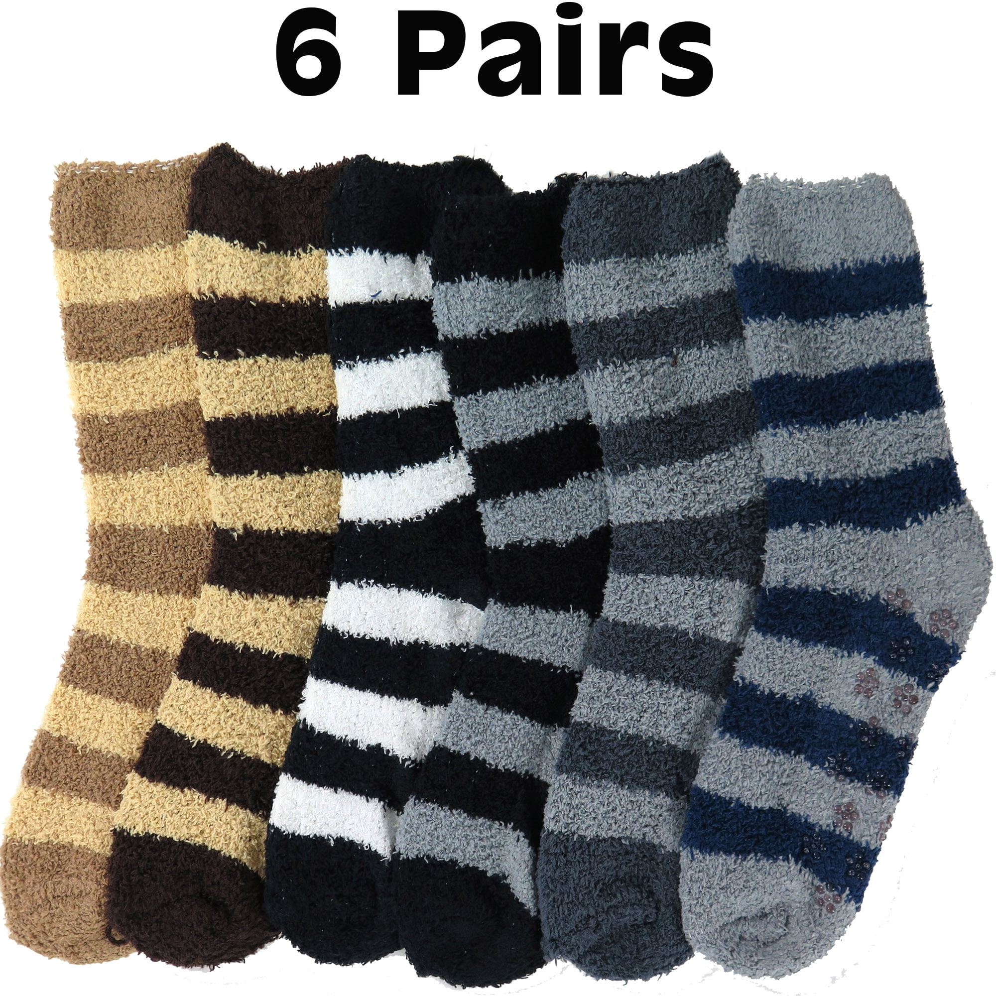 DEBRA WEITZNER - Debra Weitzner Mens Non Skid Grip Warm Fuzzy Socks 6 ...