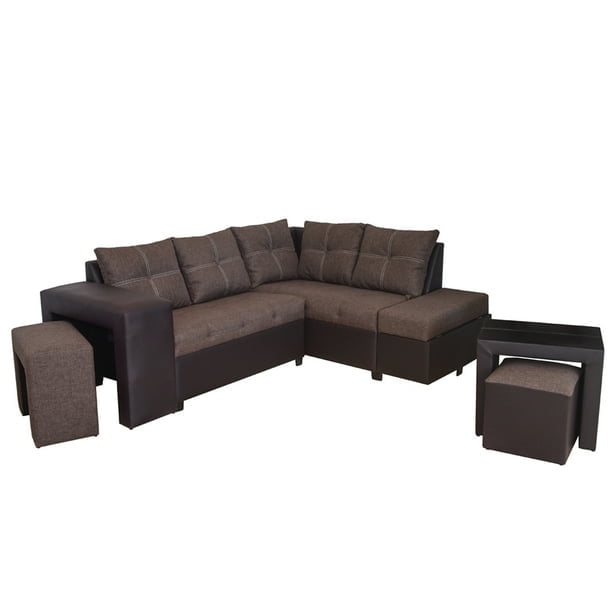 SALA ESQUINERA AIROS SOFIA 5 PIEZAS MODERNA IDEAL ESPACIOS PEQUEÑOS | Walmart en línea