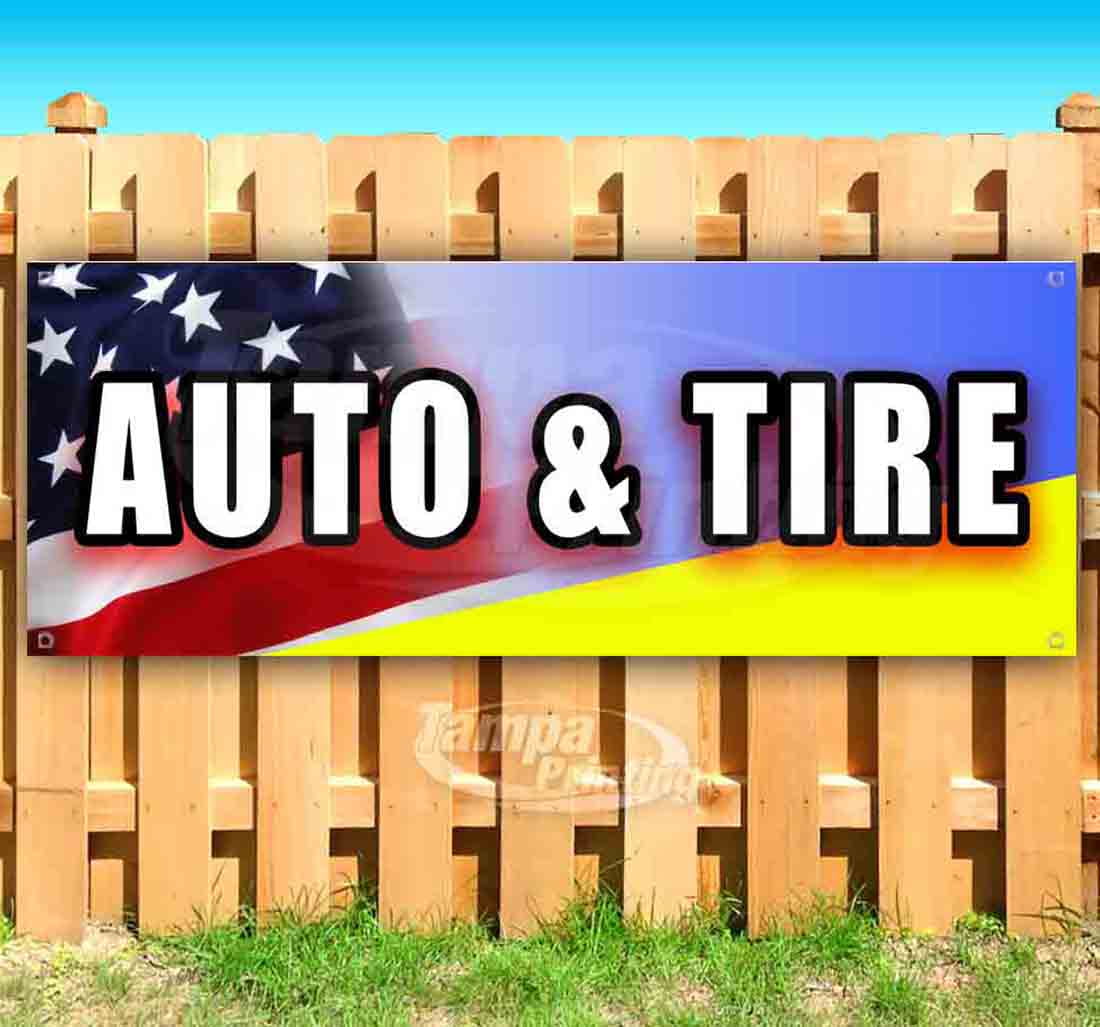 Auto & Tire 13 oz Vinyl Banner With Metal Grommets - Walmart.com