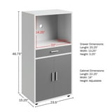 Lavish Home Rolling Microwave Stand - Kitchen Storage Cart, White and ...