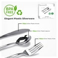 Stock Your Home Silver Plastic Flatware Set, 300 Piece, Elegant Durable ...