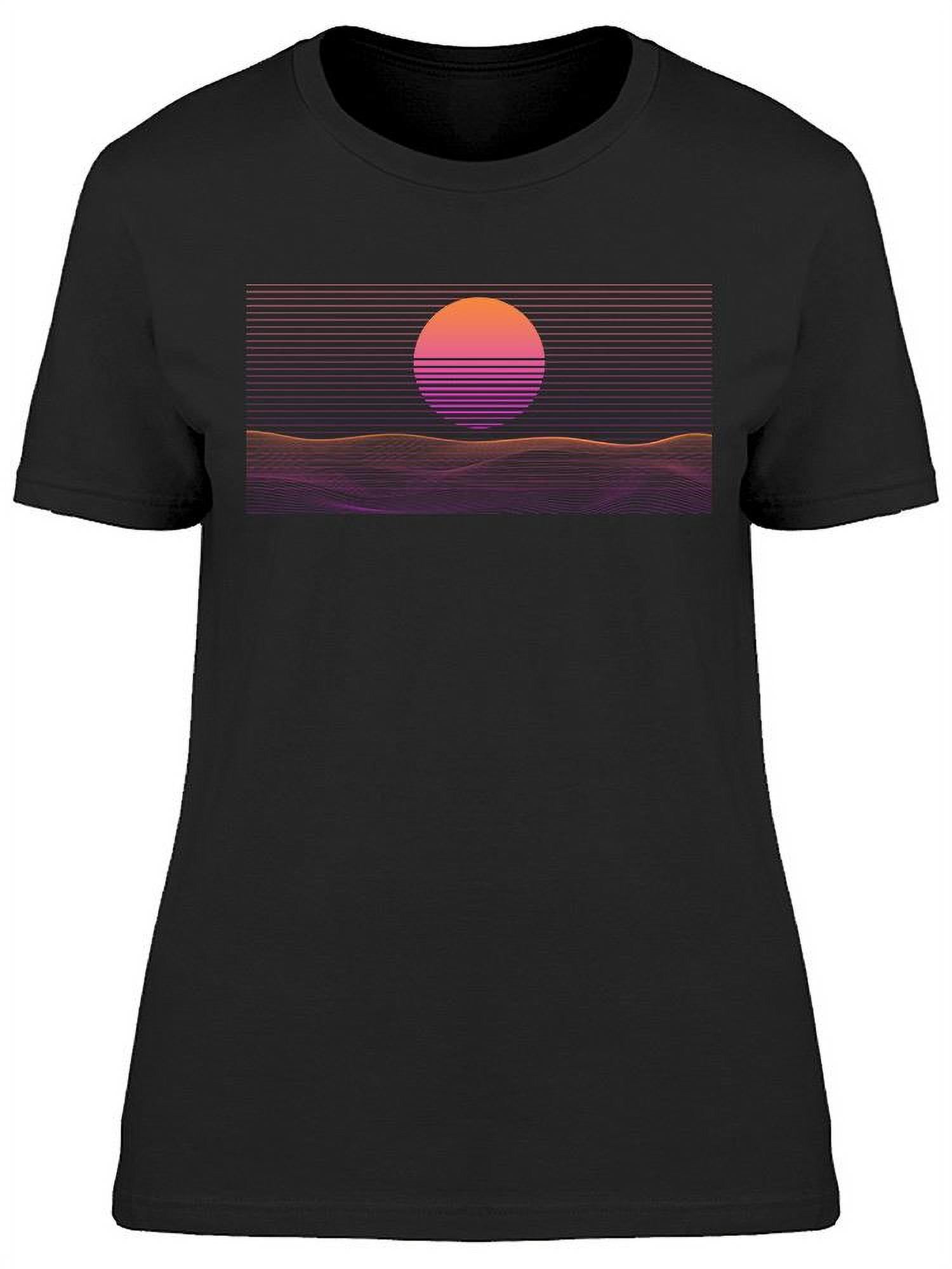 Synthwave Sunset Neon Color Sign T-Shirt Women -Image by Shutterstock ...