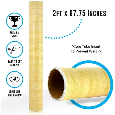 Craftopia Adhesive Craft Bamboo Vinyl Paper roll for Kitchen Bathroom ...