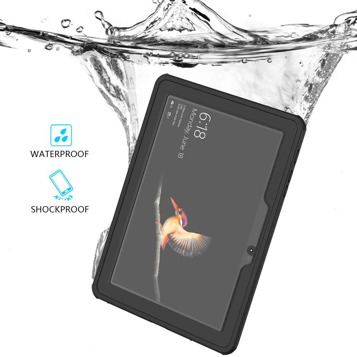 TORUBIA Waterproof Case Protective Shell For Microsoft Surface Go 10 ...