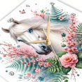 3drose, Magic White Horse, Fern, Cherry Blossoms. Amazing Horse Art ...