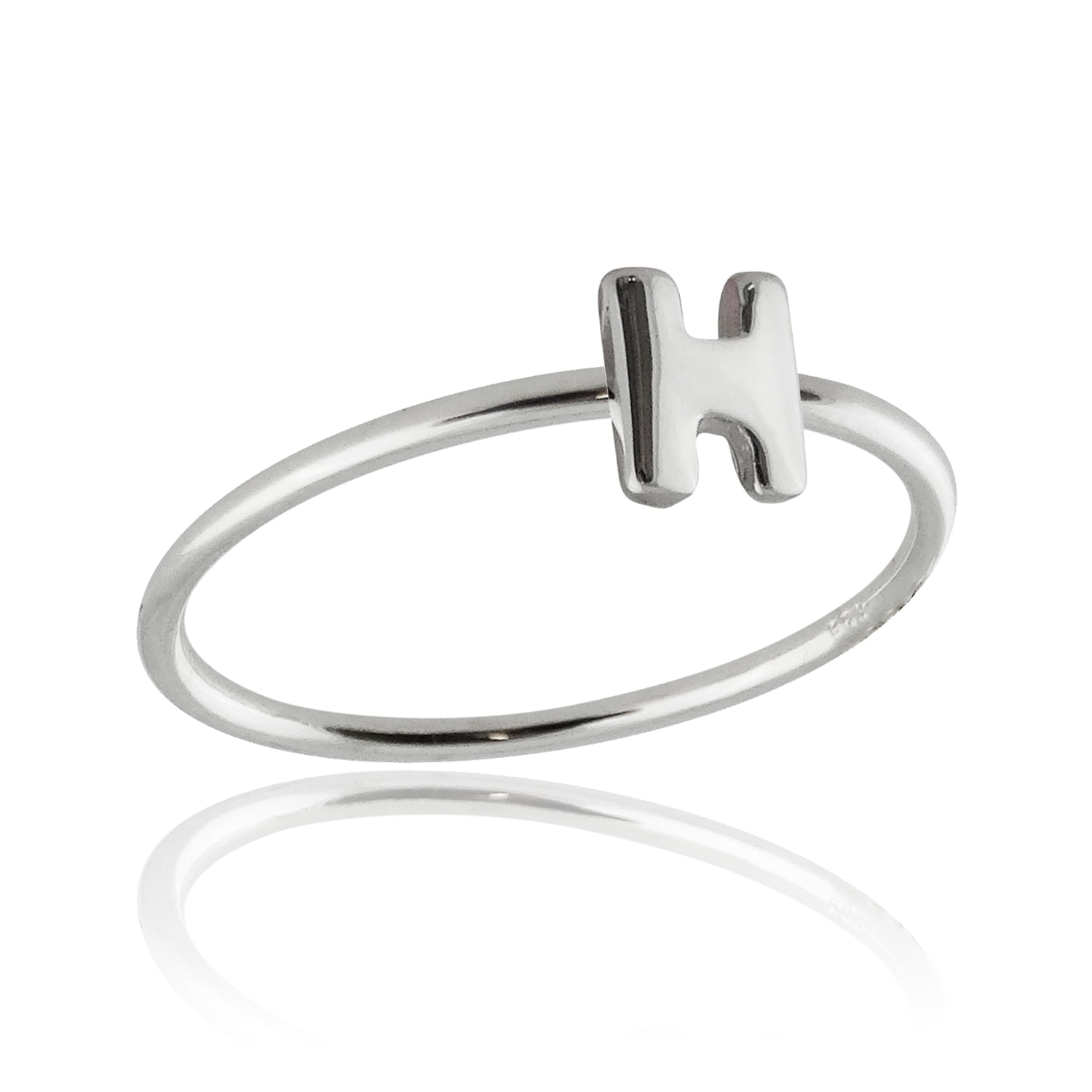 Initial Ring - 925 Sterling Silver - Stacking Letter Initial Rings ...