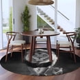 Black White Lions Round Rug 7ft Washable Circle Rugs Non Slip Powerful ...