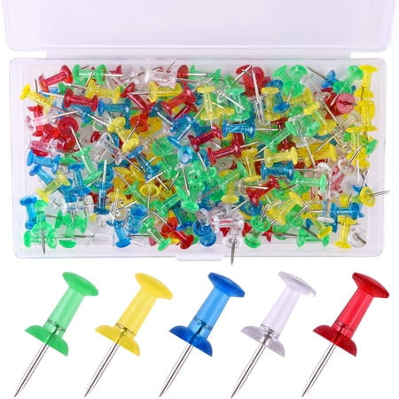160 Count Clear Push Pins Thumb Tacks Map Pins Clear Head Push Pins ...