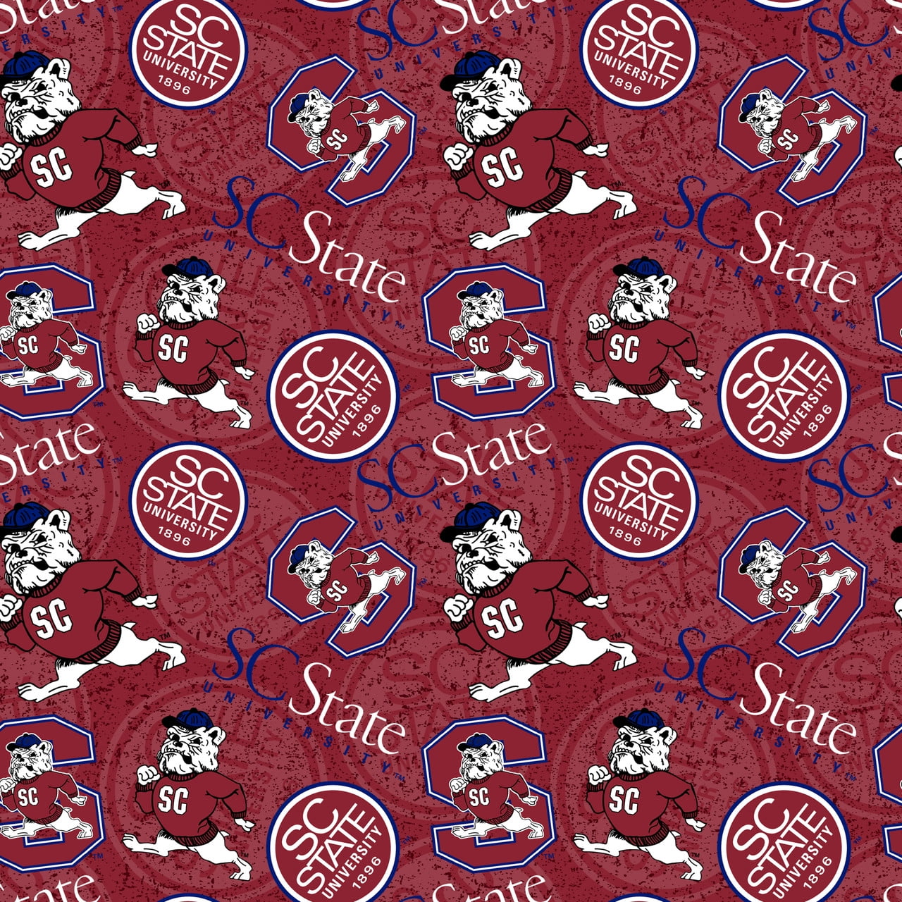 South Carolina State University Bulldogs Cotton Fabric with Tone On ...