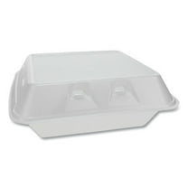 Pactiv SmartLock Polystyrene Foam Large White Carryout Hinged-Lid Container, 8 Ounce Capacity ...