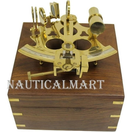 CAPTAIN SEXTANT - VERNIER SEXTANT WITH WOOD CASE NAUTICAL COLLECTIBLE ...