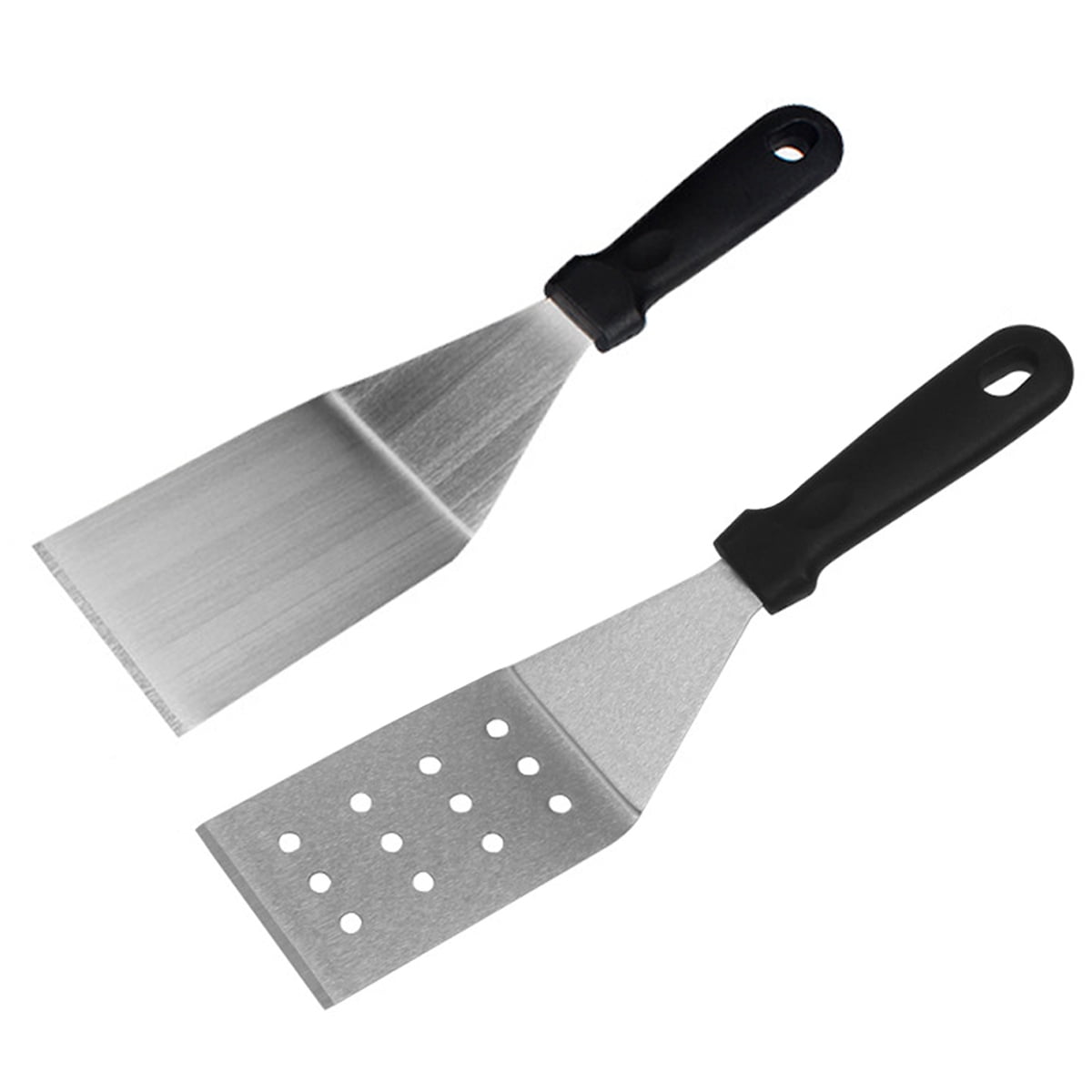 2-piece set: 2 professional turning tools/grill scrapers (angled, rigid ...
