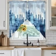 Abstract Urban Silhouette Swag Curtain Valance for Window 2 Panels ...