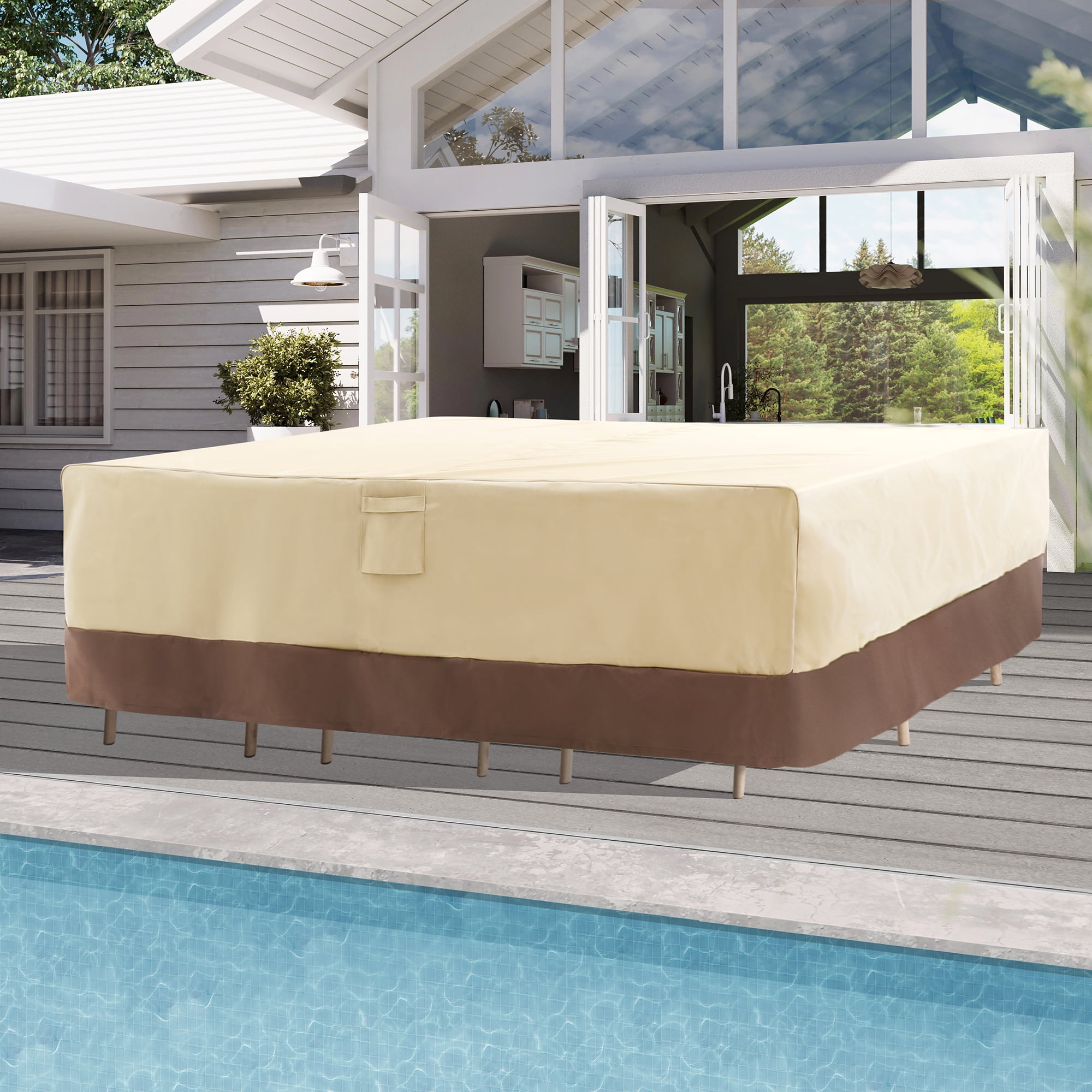 Sonerlic 110.2"x84.3"x28" Rectangular Table Waterproof Heavy Duty ...