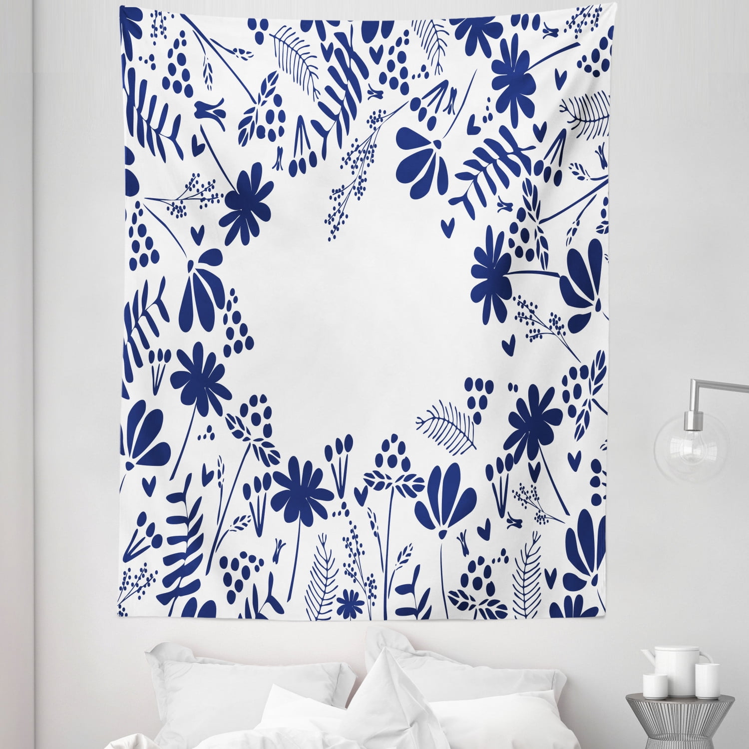 Spring Tapestry, Botanical Beauty Flower Branches Ferns Leaves Bushes ...