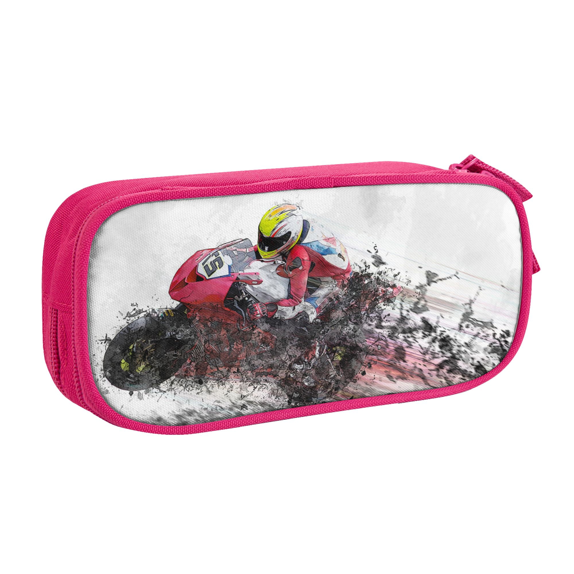 TEQUAN Large Capacity Pencil Case, Motorcycle Racing Pattern Pencil ...