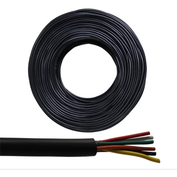 16 Gauge 6 Conductor Wire Audio Power Cable Speaker Wire (Red & Black ...