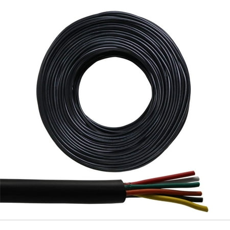 16 Gauge 6 Conductor Wire Audio Power Cable Speaker Wire (Red & Black ...