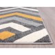 Abani Laguna 5'3"W x 7'6"D LAG130A Grey and Yellow Geometric Chevron ...
