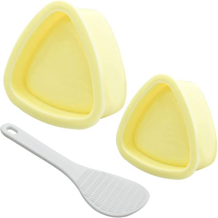 2 Pack Triangle Sushi Maker & 1 Pack White Rice Paddle Triangle Onigiri ...
