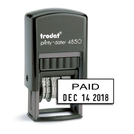 Trodat 4850 Date Stamp with "PAID", Self Inking Stamp - Black Ink - Walmart.com