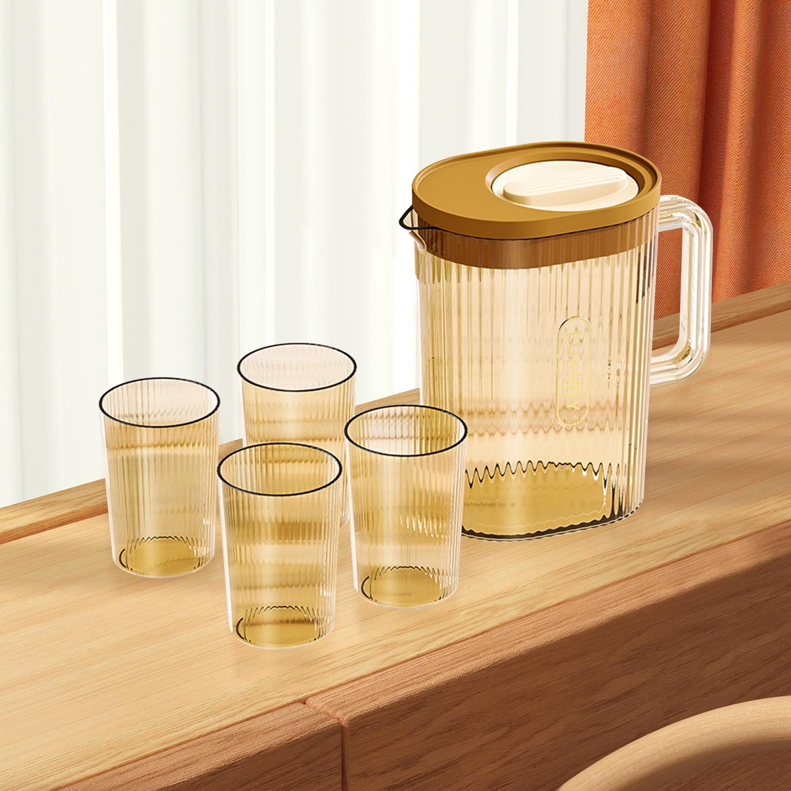 Large Water Pitcher Cold Water Dispenser with 4 Cups 2000ml Heat ...