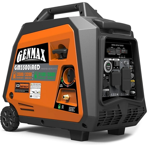 GENMAX Portable Inverter Generator, 3500W Super Quiet Gas or Propane ...