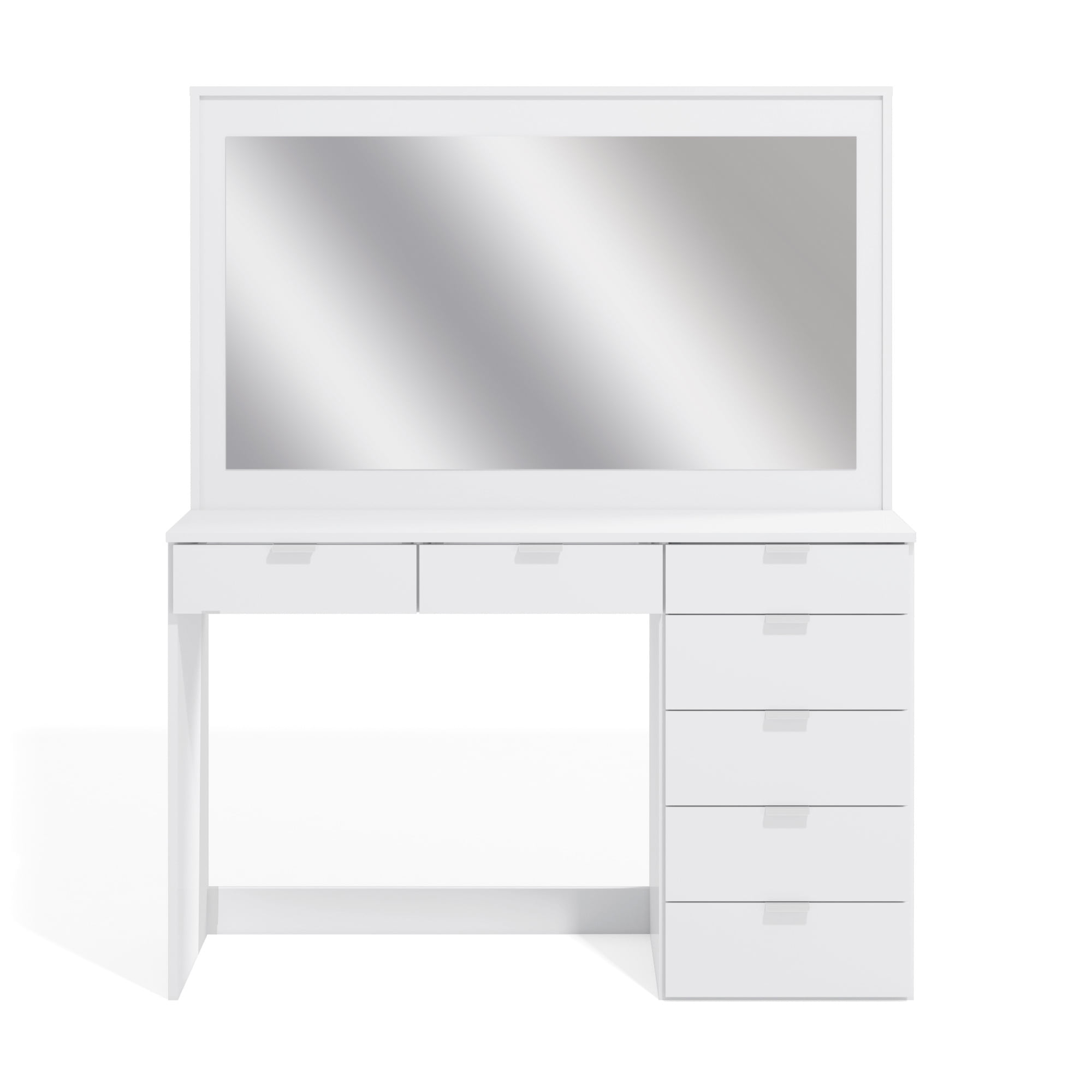 Ember Interiors Caris Modern White Painted Vanity Table, USB Port, for ...