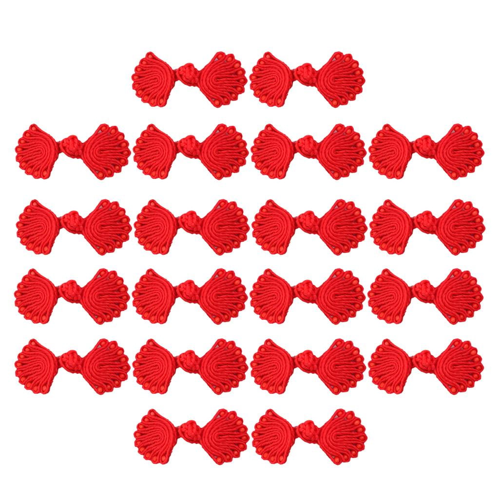 20 Pairs Chinese Knot Frog Button Closures With Beads Costume Sewing ...