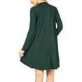 Womens & Plus Mock Neck Long Sleeve Flared A-Line Tunic Midi Dress with ...