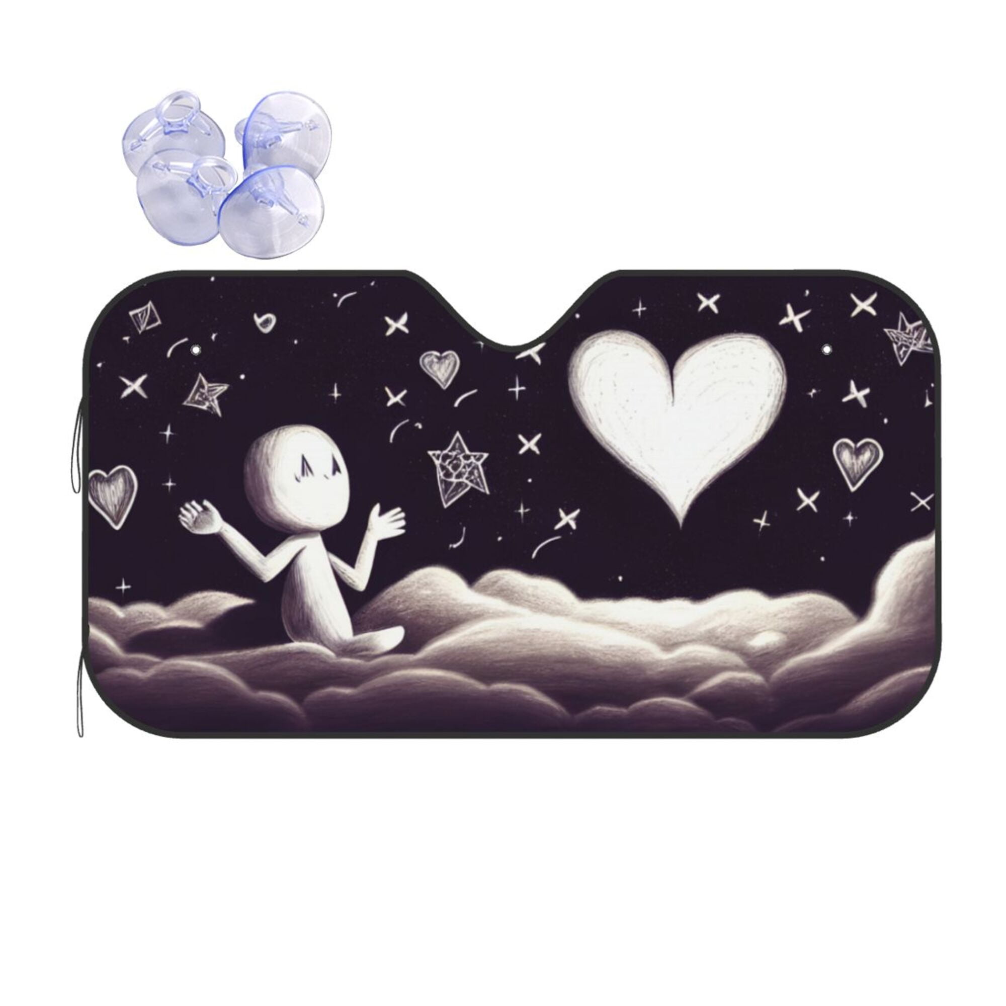 XMXY Car Sun Shade Windshield, Night Clouds Stars Automotive Front ...