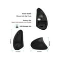 Left Handed Mouse, Wireless 2.4G USB Lefty Left Hand Ergonomic Vertical ...