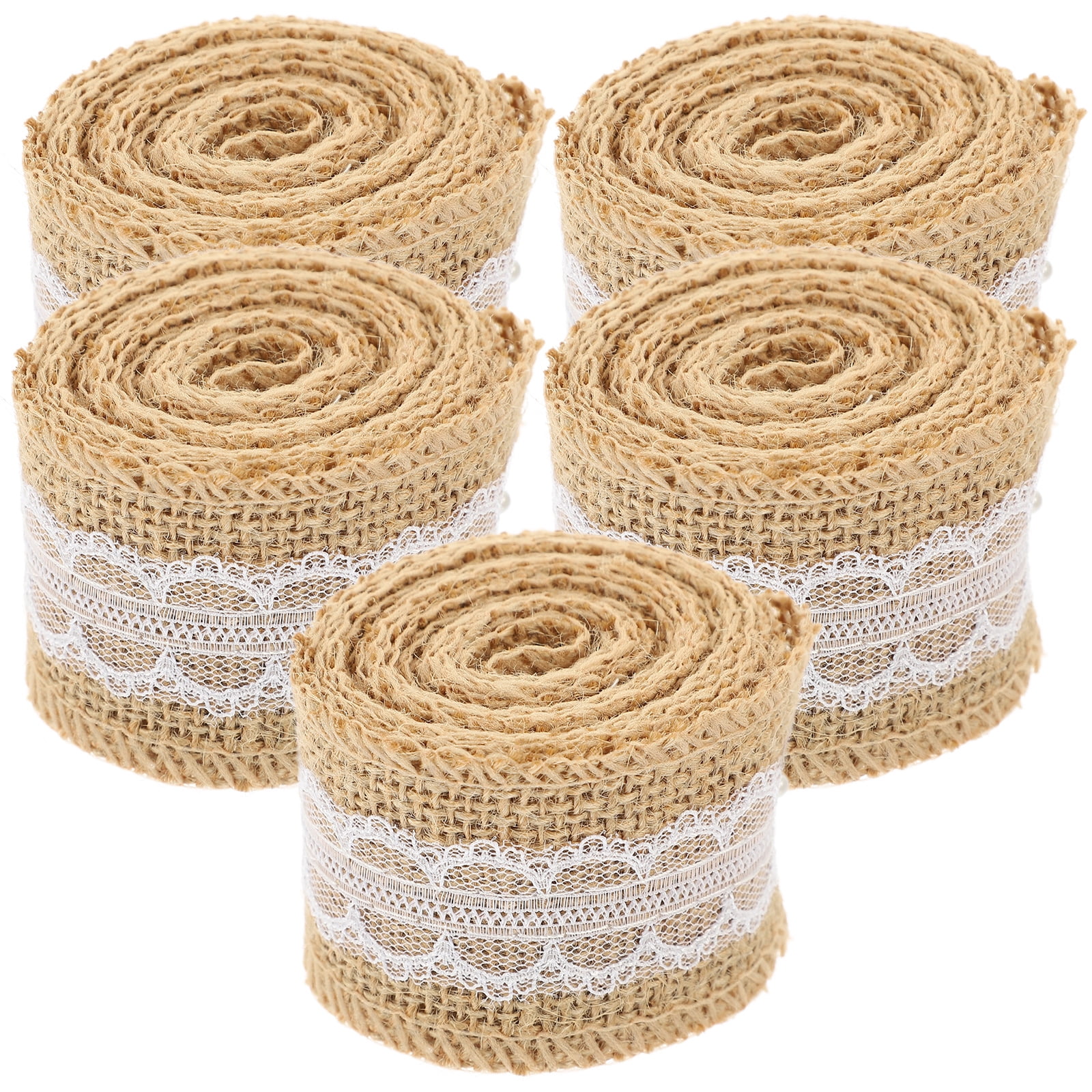 5 Rolls Weaving Ribbon Jute Lace Ribbon for DIY Crafts Party Decoration ...